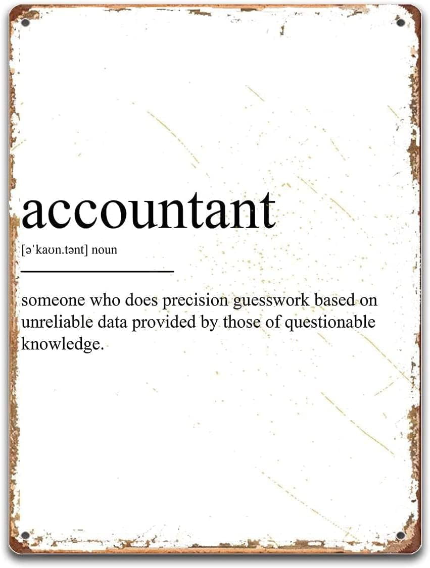 Accountant Definition Print Retro Vintage Metal Tin Sign Wall Decor for ...