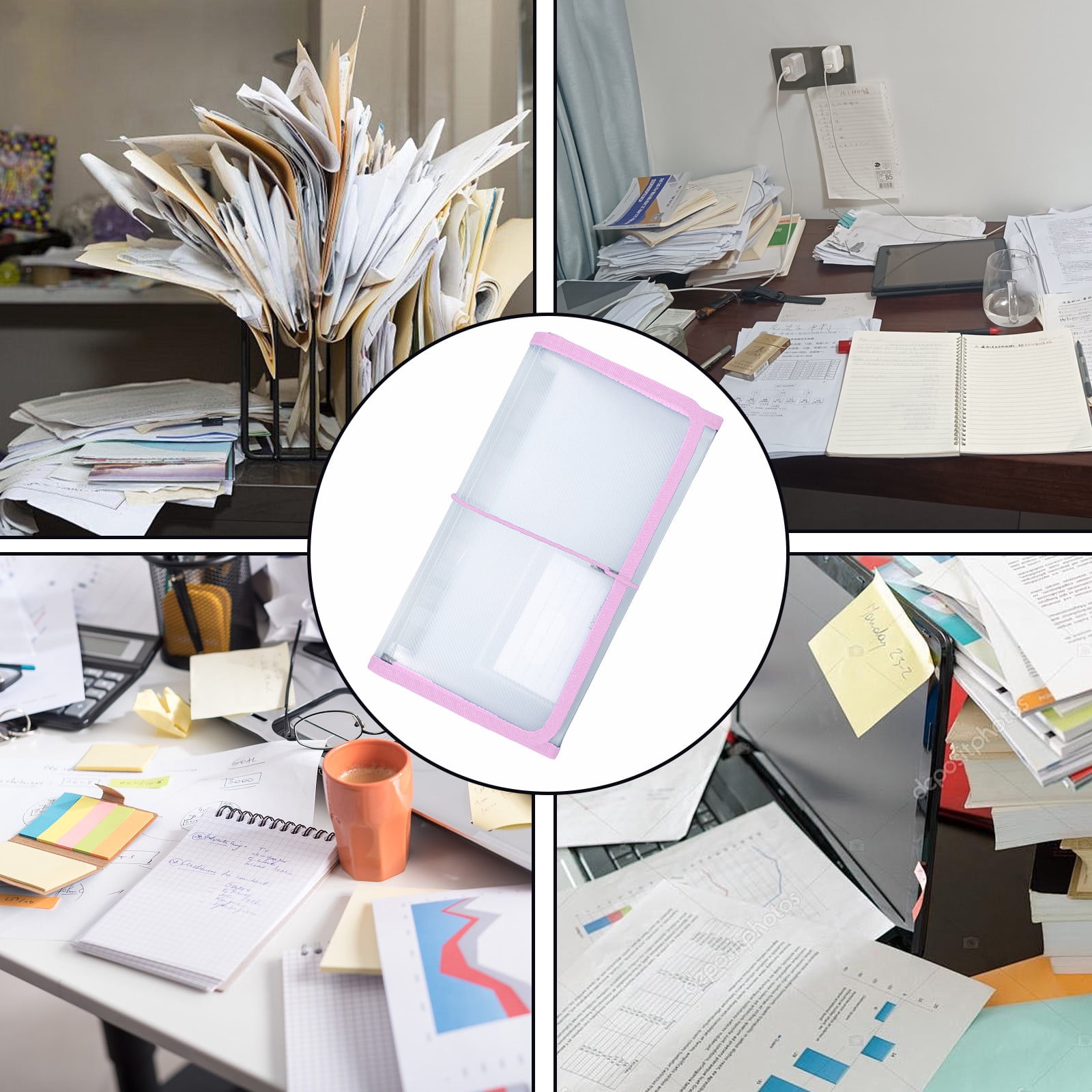 Accounting Document Organizer, 13 Compartment File Folder, Transparent ...