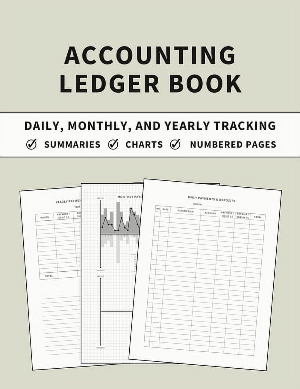 Accounting Ledger Book: Daily, Monthly, and Yearly Tracking of Accounts ...