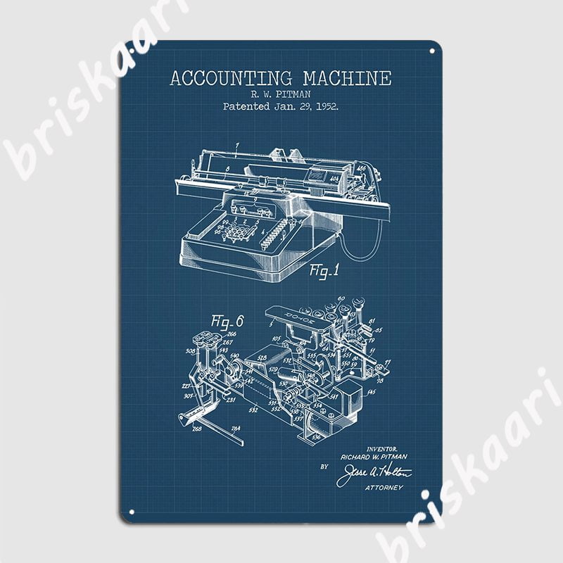 Accounting Machine Poster Metal Plaque Poster Cinema Living Room Plates ...