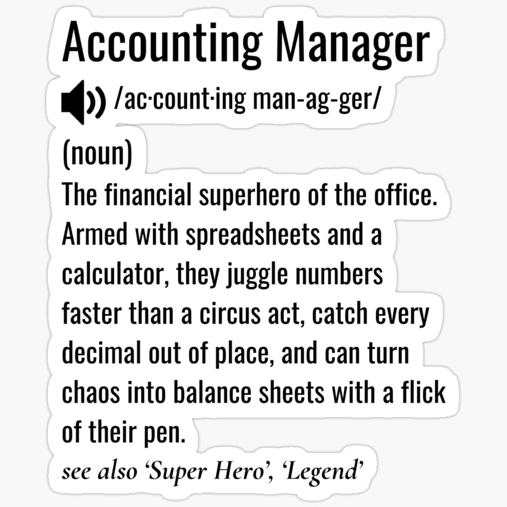 Accounting Manager Definition Sticker Phone Decal Water Bottle Stickers ...