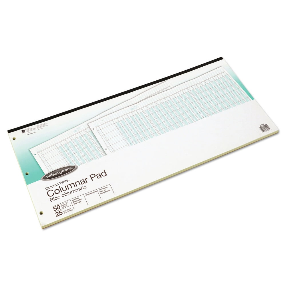 Accounting Pad 25 Six-Unit Columns, 11 x 24 1/4, 50-Sheet Pad - Walmart.com
