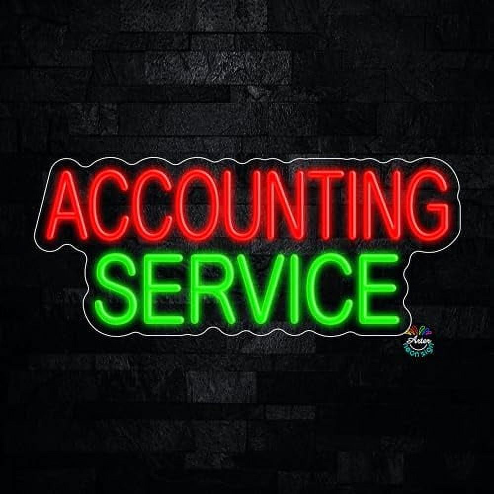 Accounting Serivce LED Neon Sign 24"L x 10"H #32008 - Walmart.com