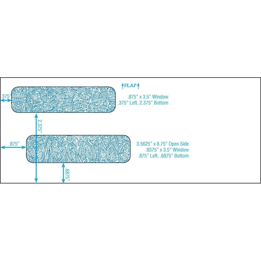 Accounting Software Side Seam Window, 3-9/16" x 8-3/4", White, Blue ...