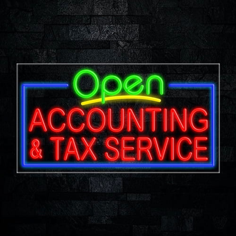 Accounting & Tax Service LED Neon Sign 33"L x 18"H #35607 - Walmart.com
