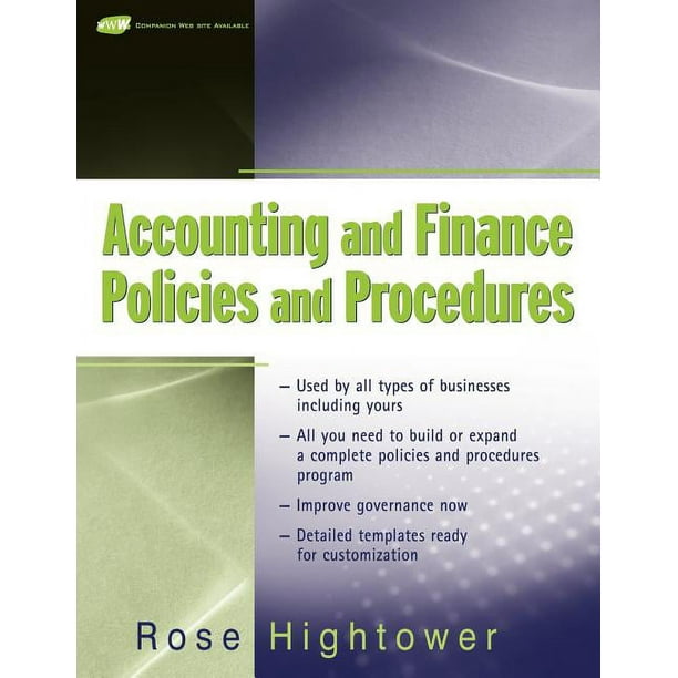 Accounting and Finance Policies and Procedures, (with Url) (Paperback ...