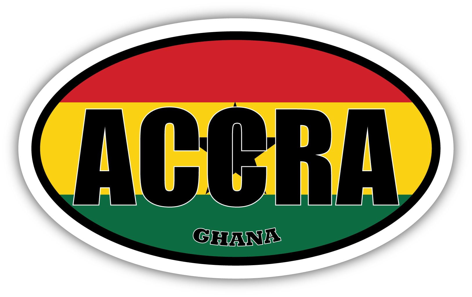 Accra Ghana Flag Oval Decal Vinyl Bumper Sticker 3x5 inches - Walmart.com