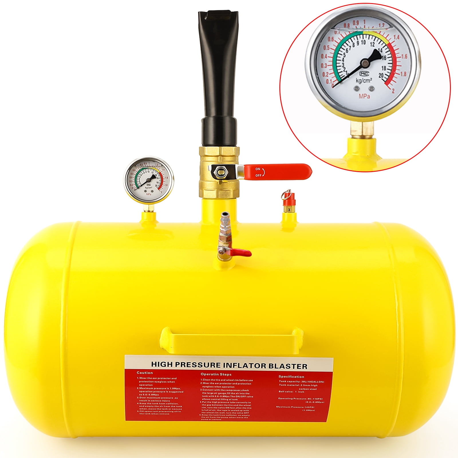 Accreate 10 Gallon Bead Blaster, Heavy-Duty High Pressure Air Tank ...