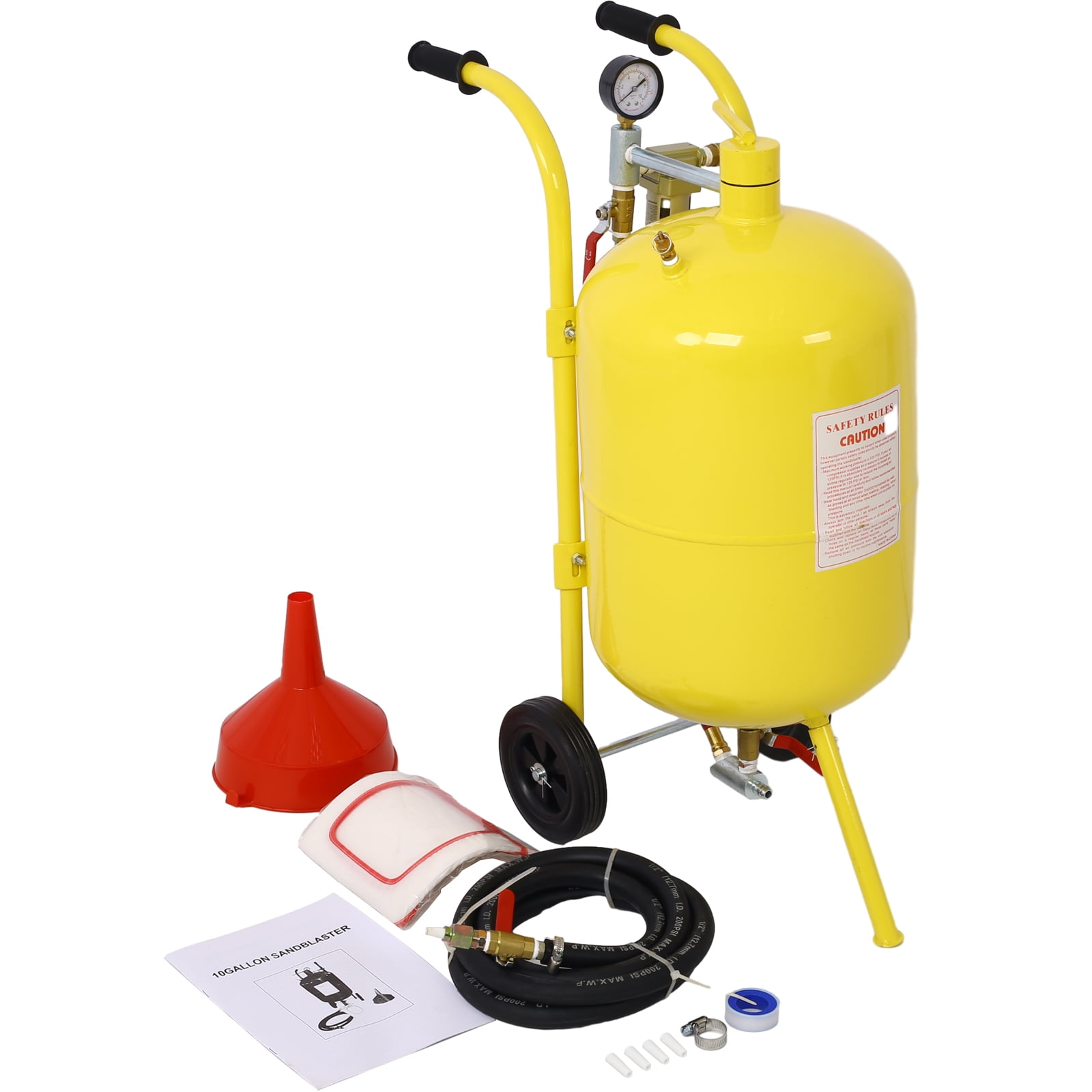 Accreate 10 Gallon Sand Blaster Kit - 125 PSI Pressure with 6-Inch ...