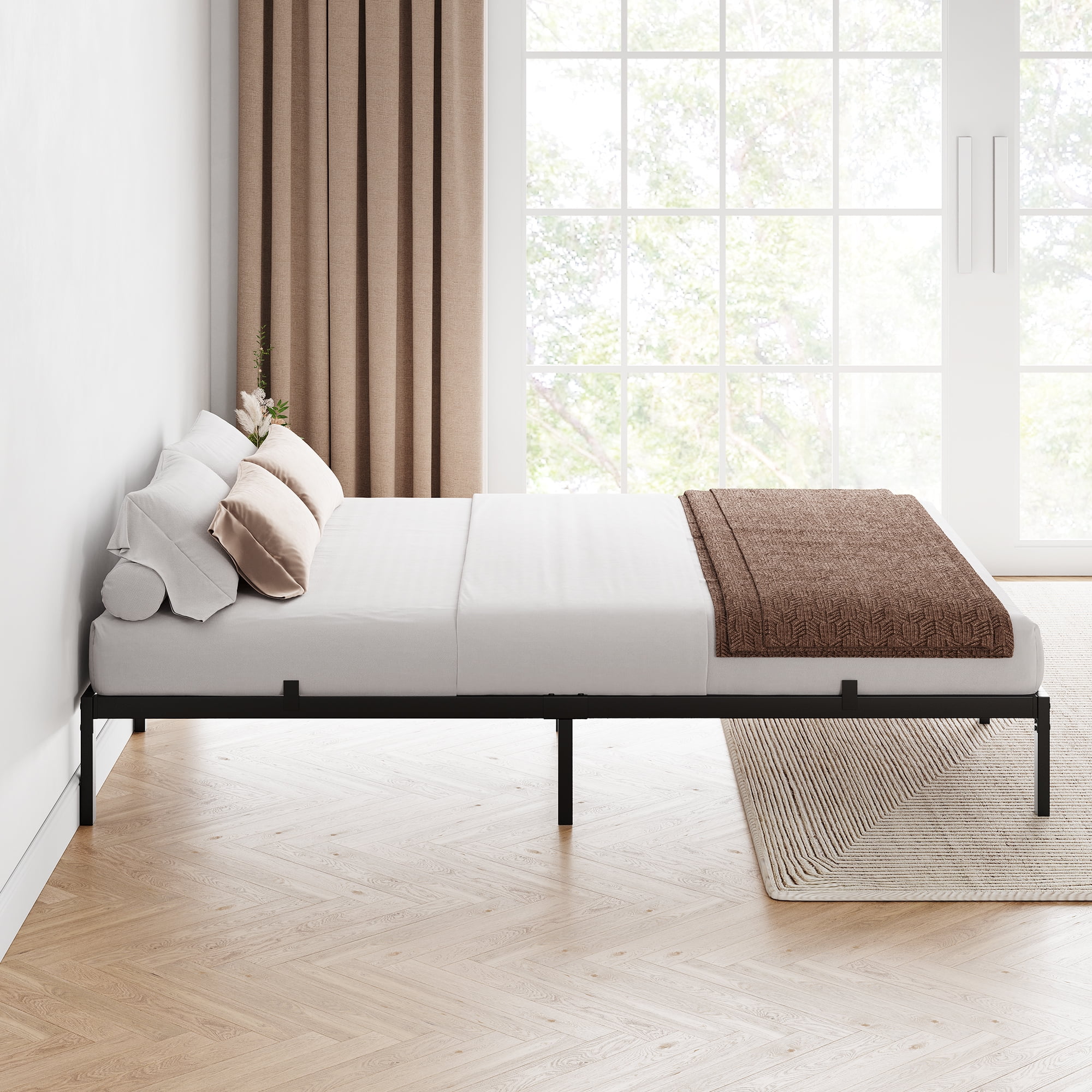Accreate 10 Inch Metal Platform Bed Frame, Sturdy Twin Bed Frame, Under ...