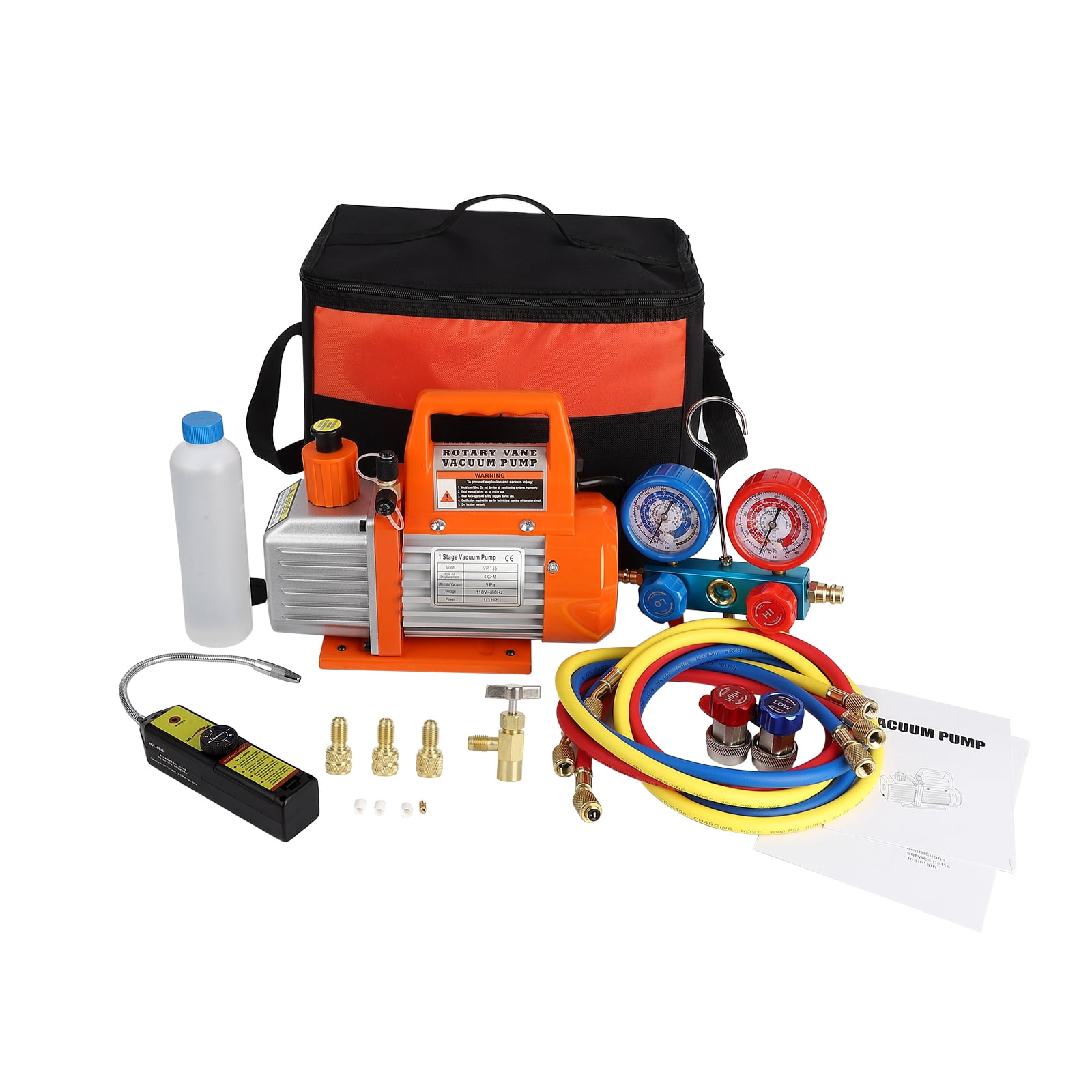 Accreate 110V 1/3 Hp 4CFM Single Stage Rotary Vane Ac Vacuum Pump and ...