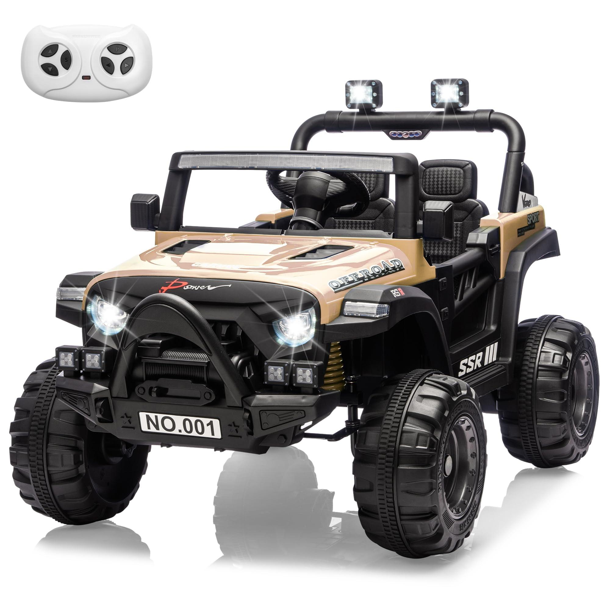Accreate 12V Kids Ride On Car Toy, Electric Ride On Truck w/Parent ...