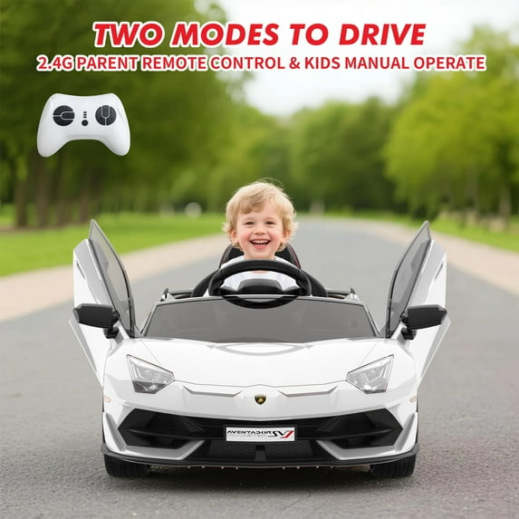 Accreate 12V Ride-On Car for Kids, Remote Control, MP3 Player, LED ...