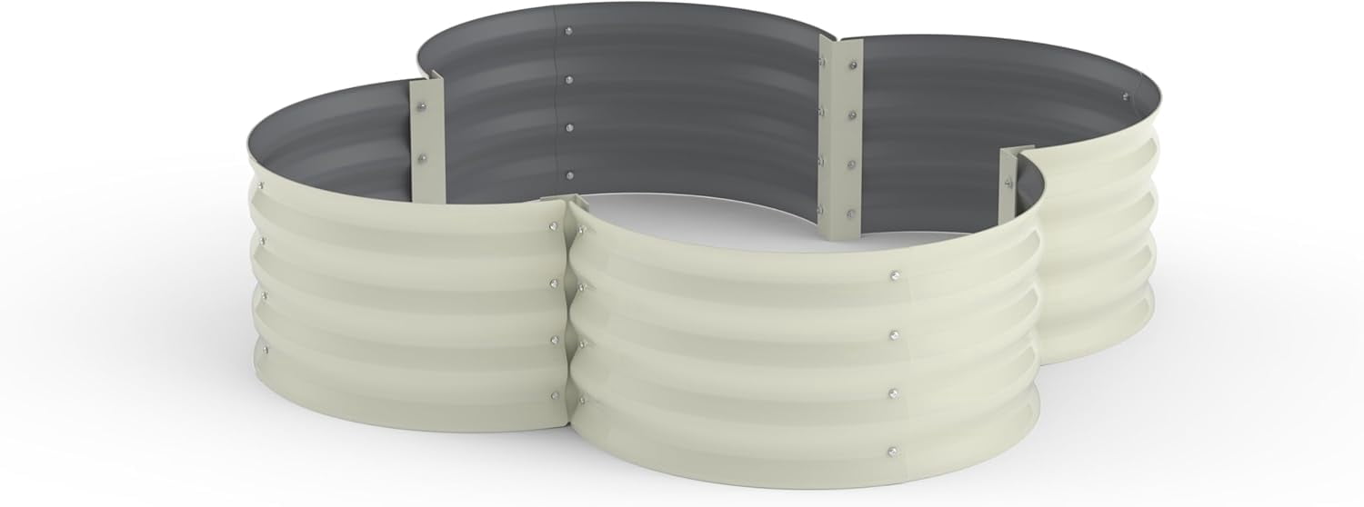 Accreate 2-Pack Petal-Shaped Galvanized Raised Garden Bed with Open ...