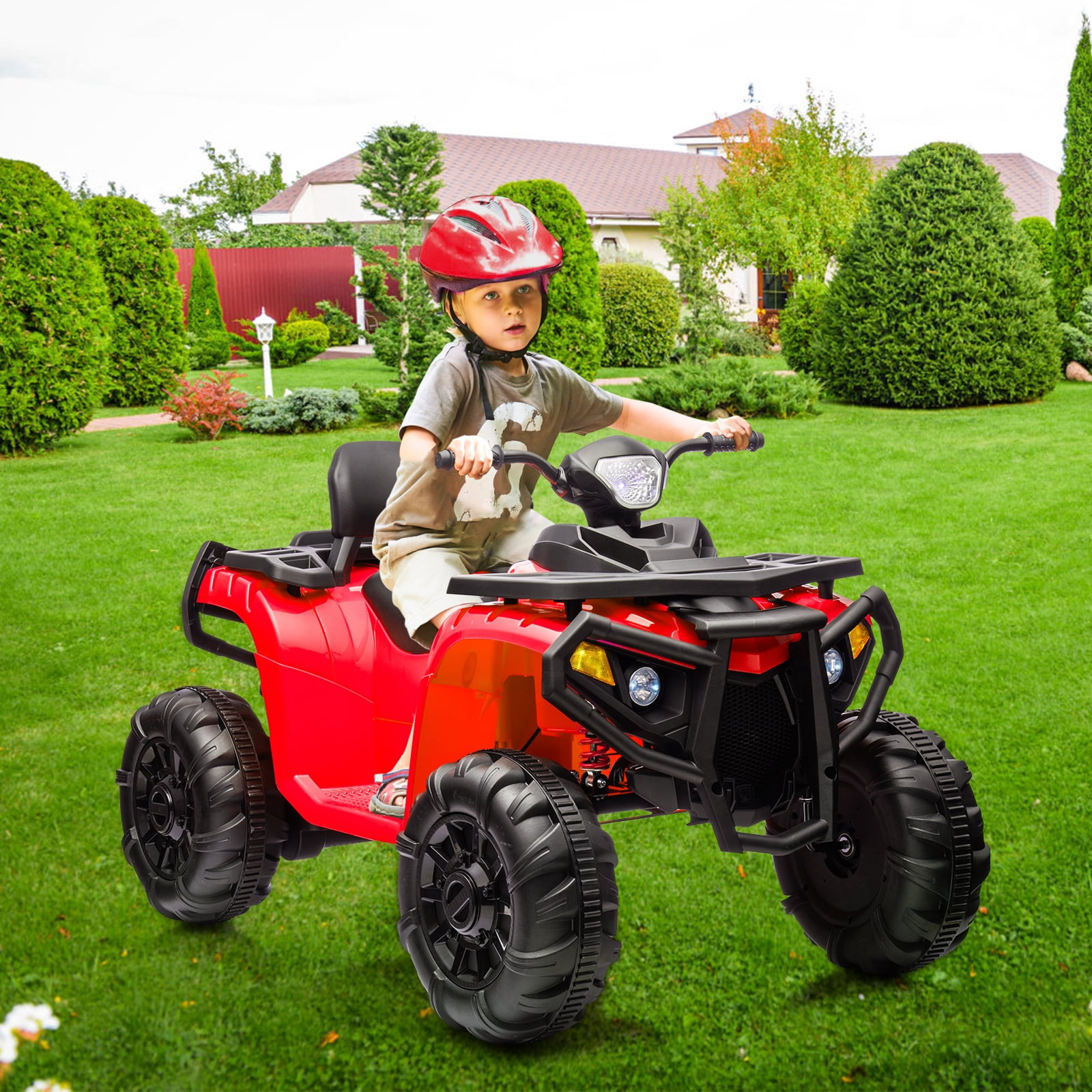 Accreate 2 Seater Kids Ride On Car ATV, Electric Toy Vehicle with 4 ...