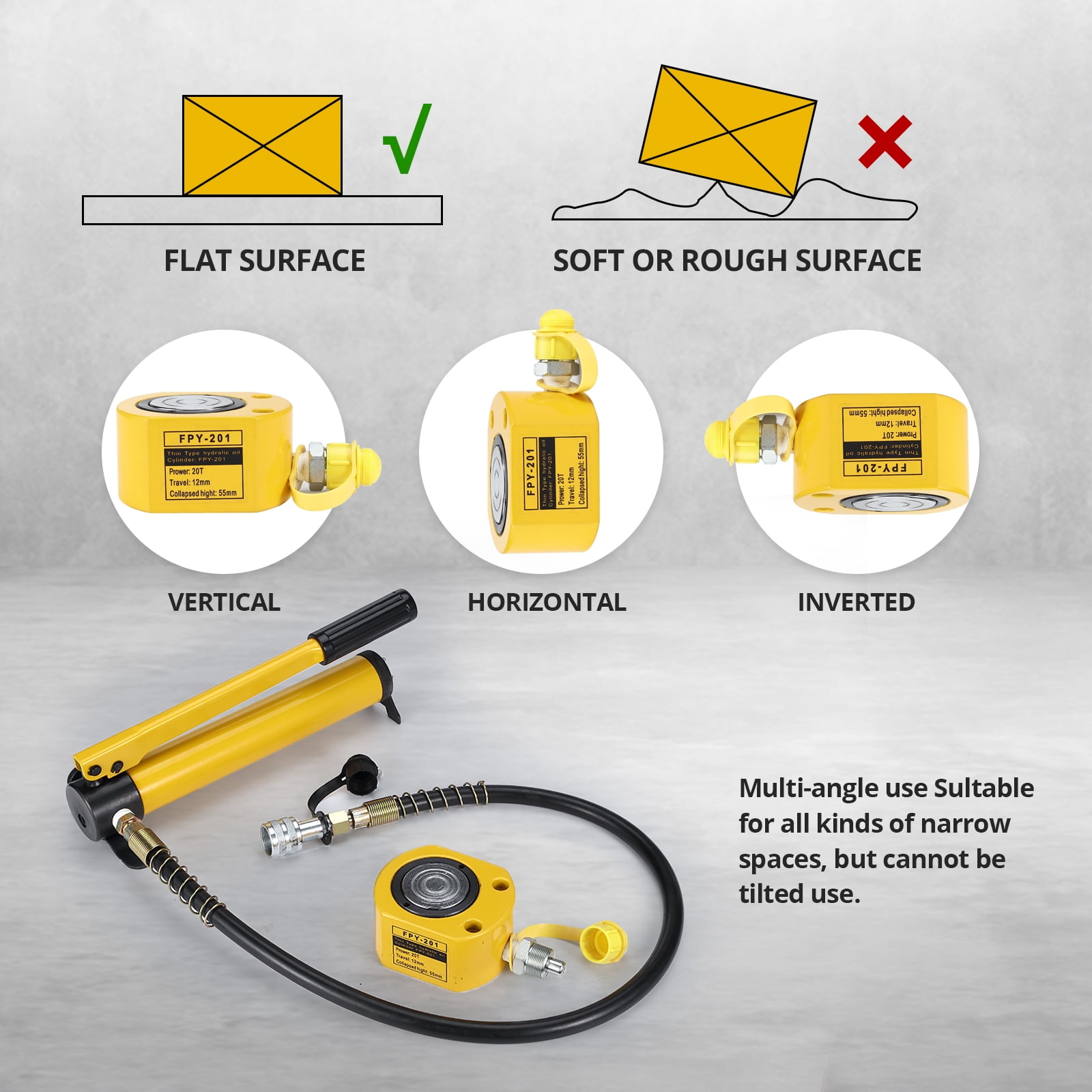 Accreate 20T Mini Hydraulic Cylinder Jack Porta Power Ram, Cp-180 ...