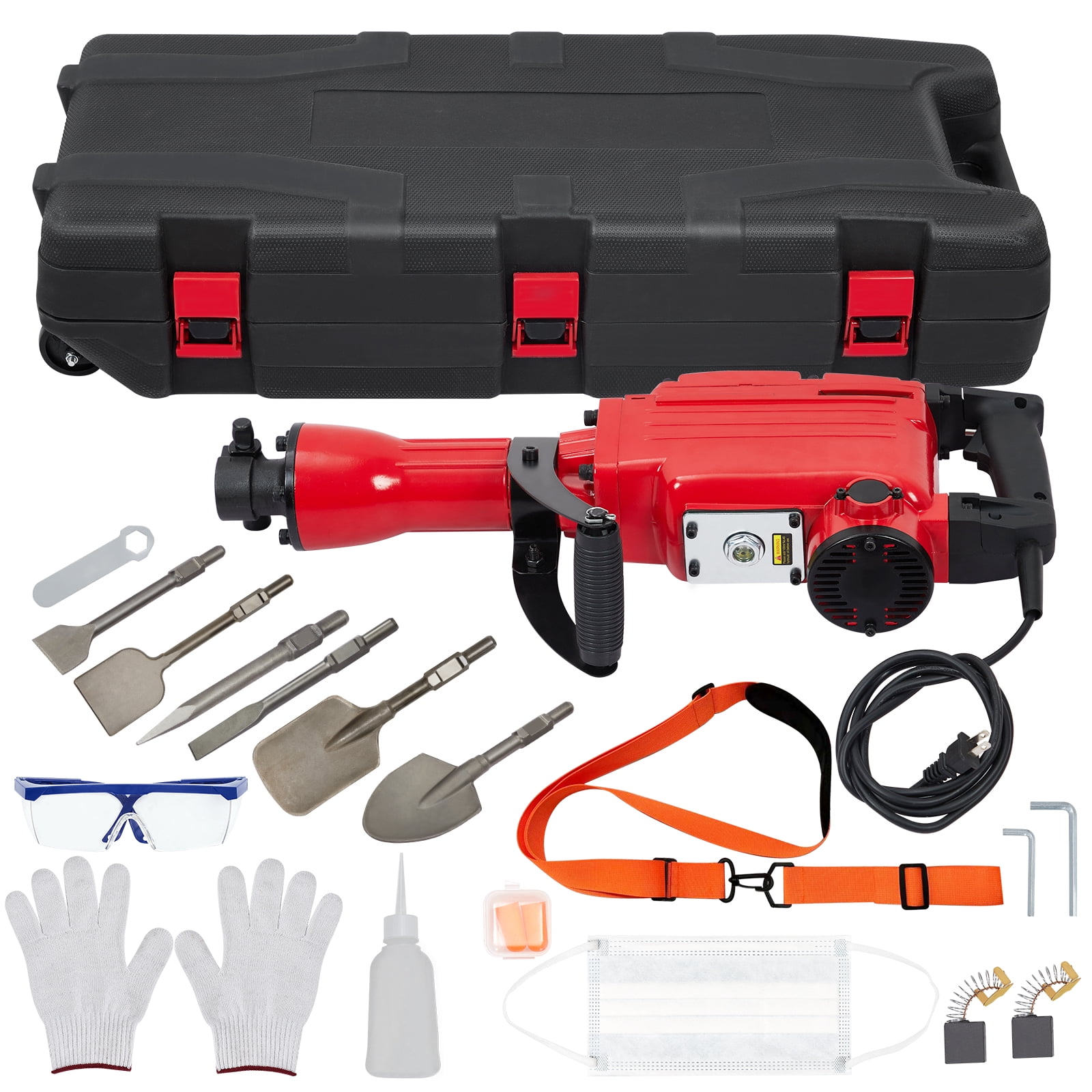 Accreate 2200W Demolition Jack Hammer, Concrete Breaker, Noise-Reducing ...