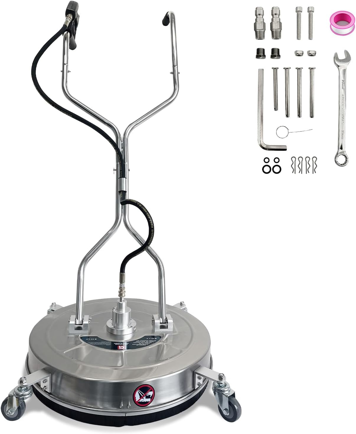 Accreate 24" Pressure Washer Surface Cleaner with 4 Wheels - Stainless ...