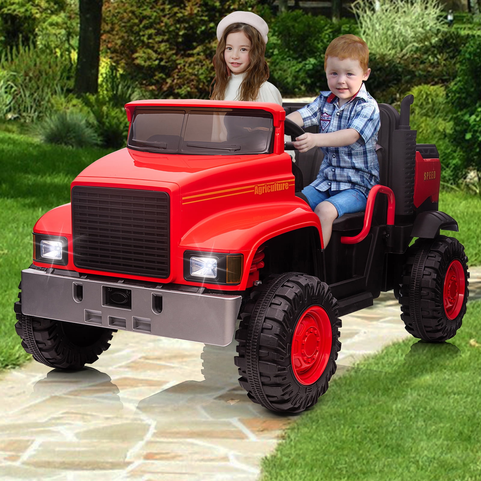 Accreate 24V Kids Electric 2-Seater Ride-On Truck, 4WD with 4x200W ...