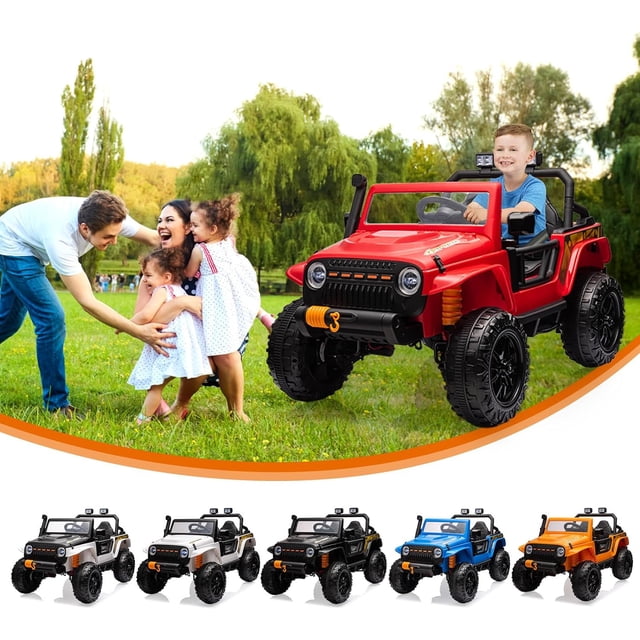 Accreate 24V Ride On Car for Kids, 2 Seater Electric Truck with 4x45W ...
