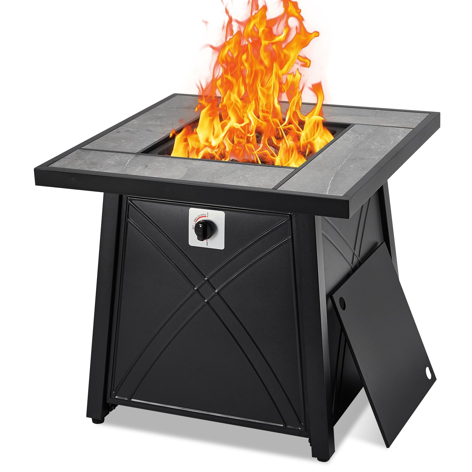 Accreate 28 Inch Propane Fire Pit Table, 50000BTU Rectangle Fire Table ...