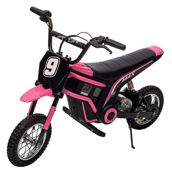 Accreate 350W 24V Kids Electric Motorcycle, 3-Speed Off-Road Dirt Bike, Shock Absorber, Twist ...
