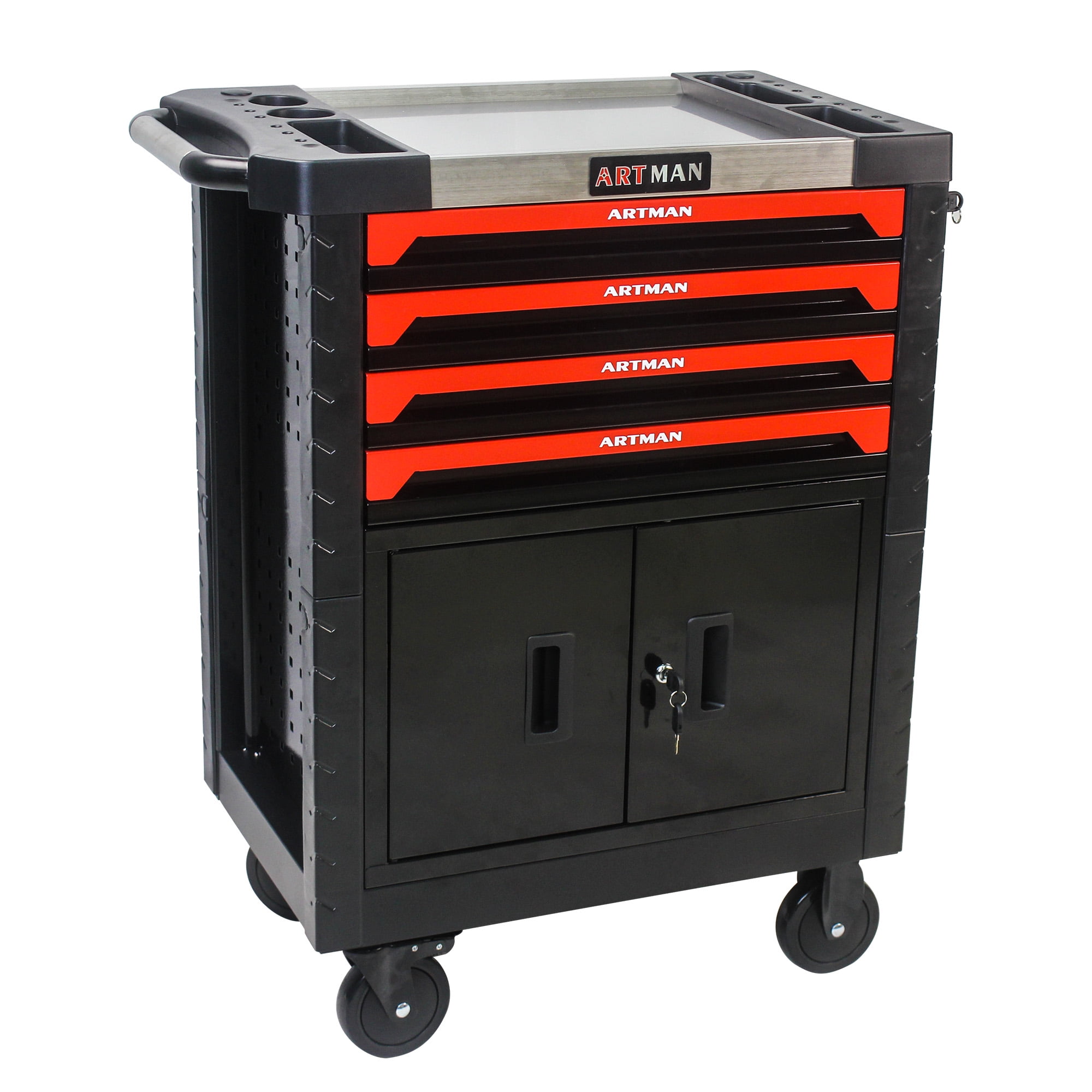 Accreate 4-Drawer Rolling Tool Cart with Wheels Large Capacity Heavy ...