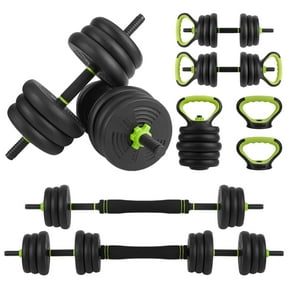 BalanceFrom 60LB 2-in-1 Portable Changeable Dumbbell, Barbell Set with ...