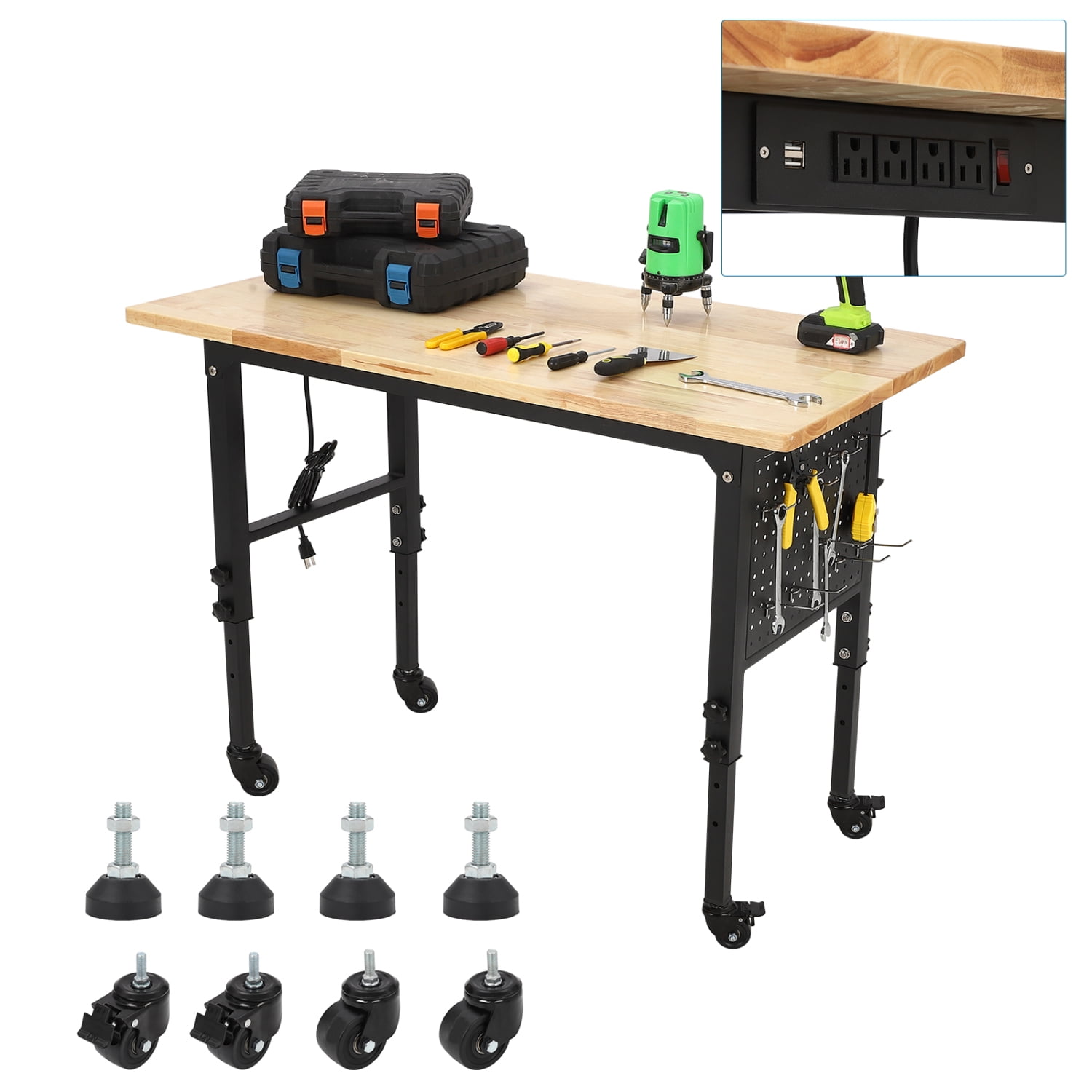 Accreate 48in Heavy Duty Wood Work Bench for Garage Workbench with ...