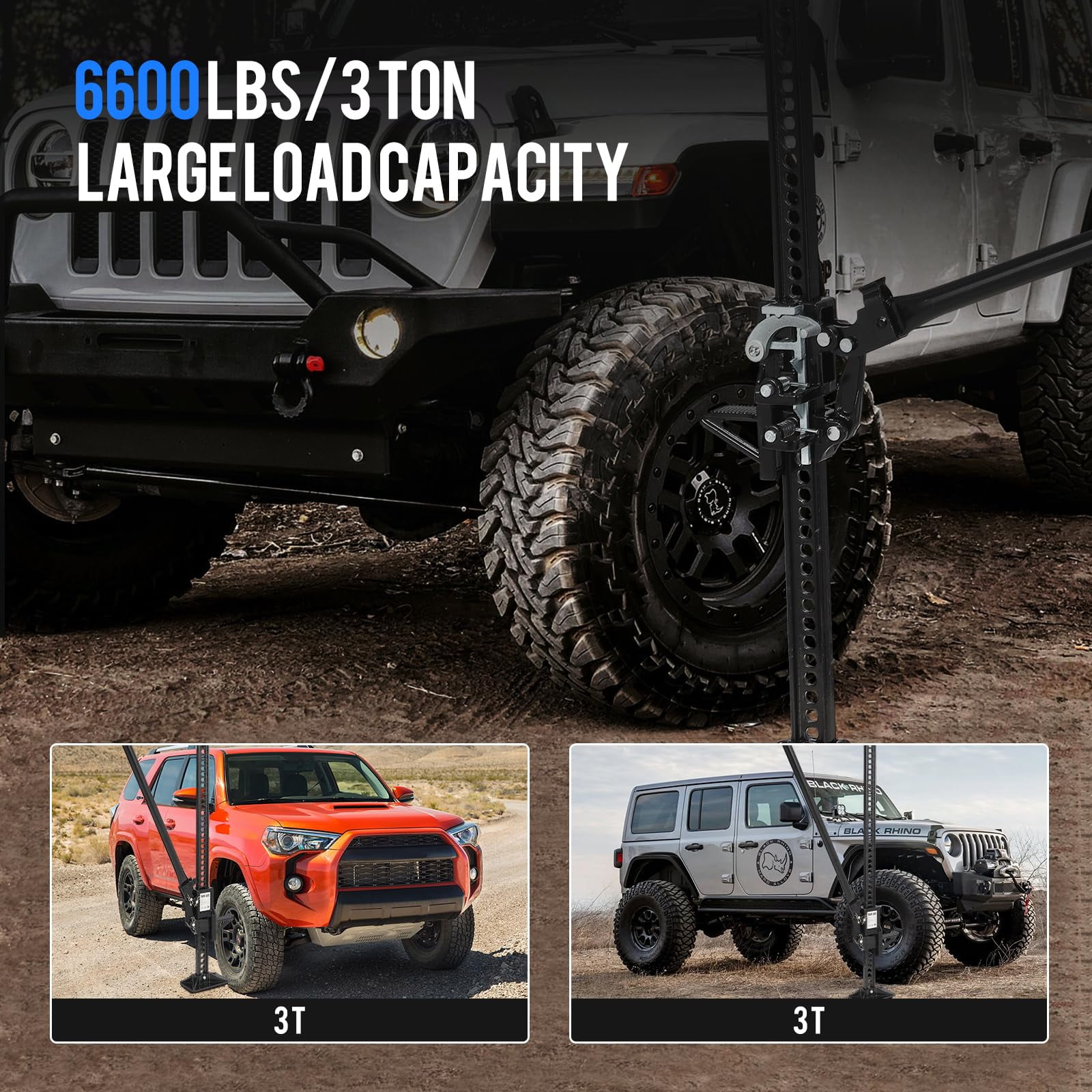 Accreate 7000lbs High Lift Jack for Truck 48" Heavy-Duty Farm Jack with ...