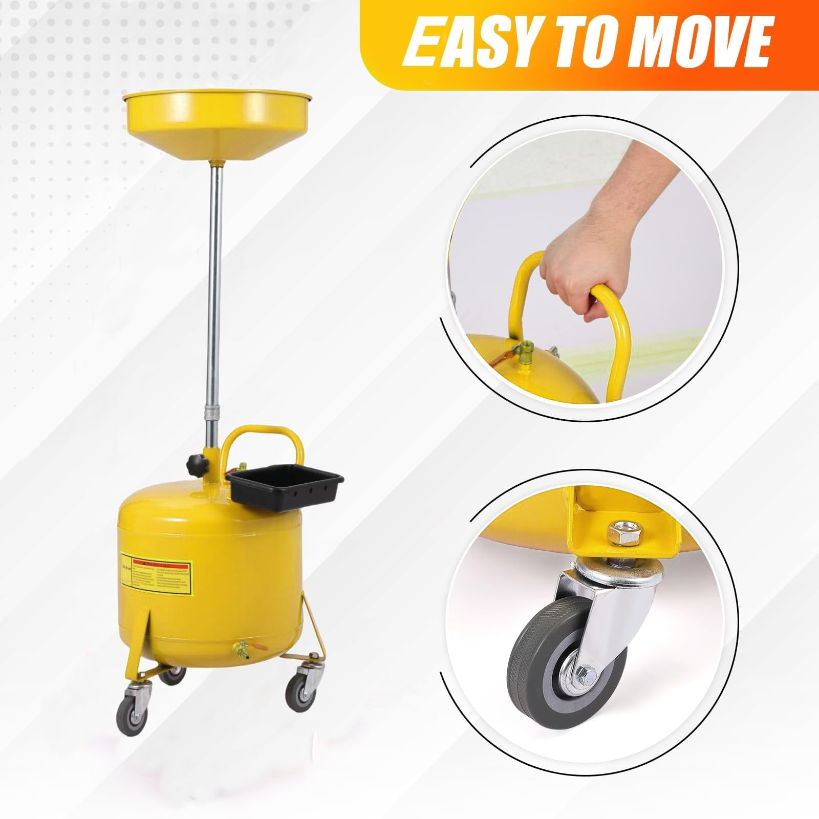 Accreate 8 Gallon Waste Oil Drain Tank, Portable Air Operated Oil ...