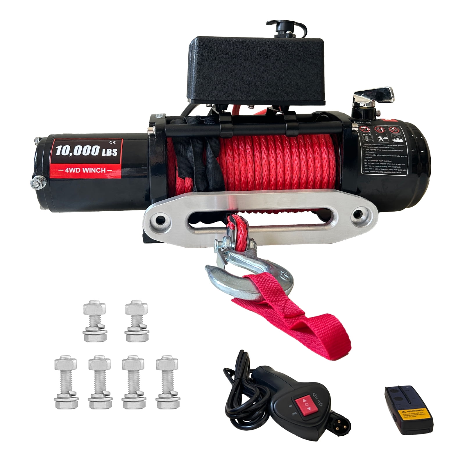 Accreate Car Winch SC9500 Electric Synthetic Rope Winch 10000lbs 3.0hp ...