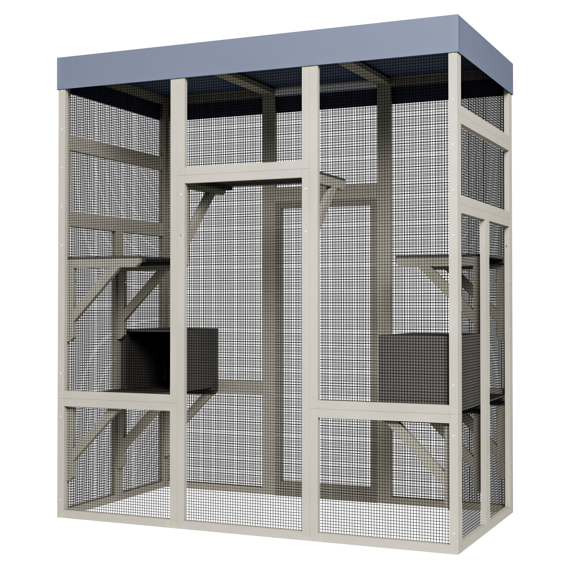 Accreate Catio Outdoor Cat Enclosure – 70" Large Wooden Cat Patio, Walk ...
