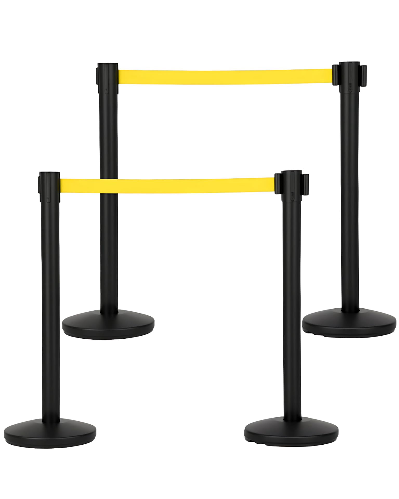 Accreate Commercial Retractable Belt Stanchion Set, 4-Pack Crowd ...