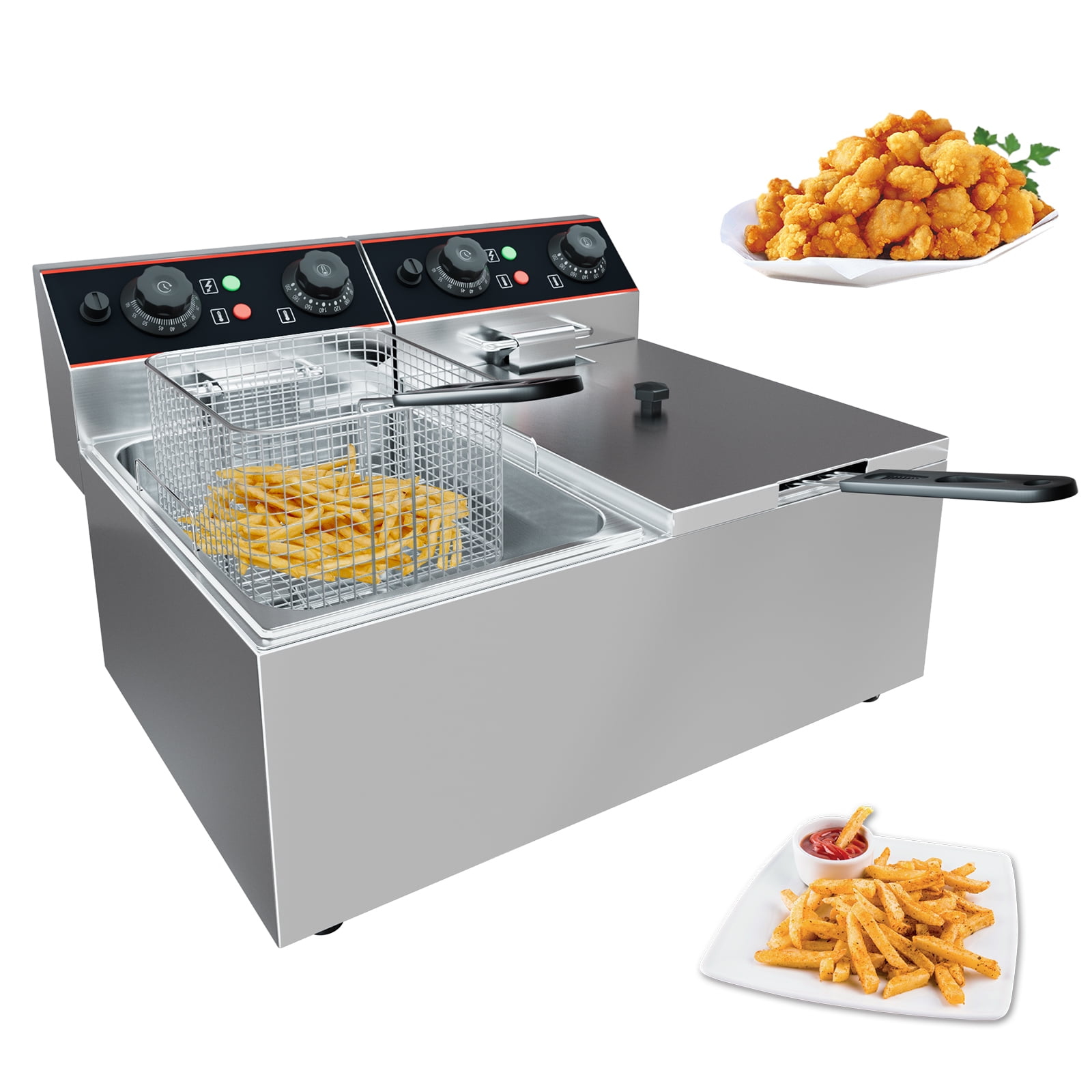 Accreate Commercial Stainless Steel Electric Deep Fryer, Cylinder Fryer ...