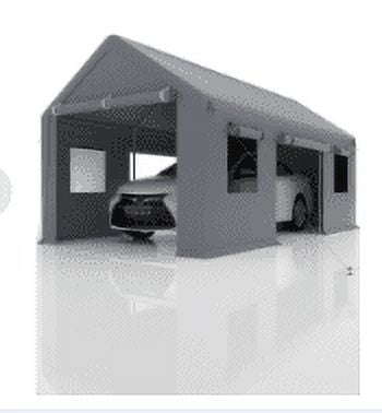 Accreate Durable 12x20 Ft Portable Garage - Steel Frame with 180G Side ...