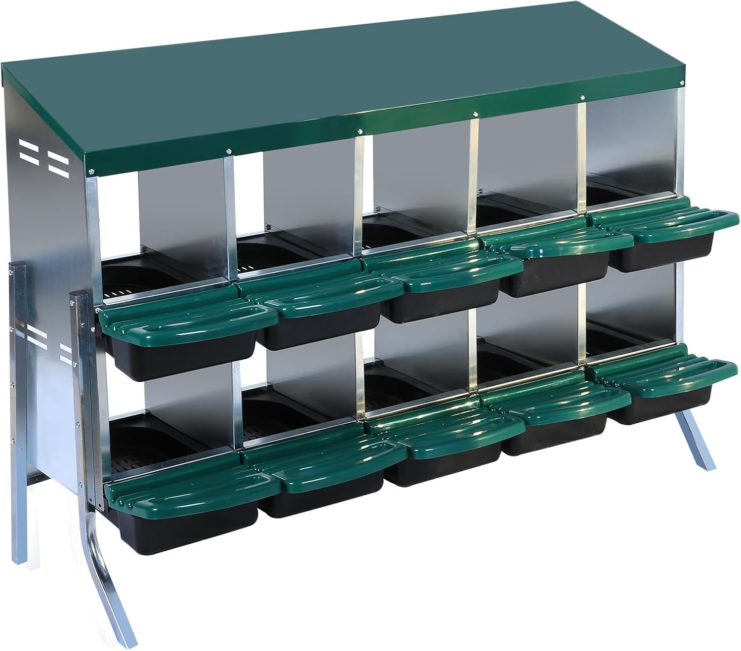 Accreate Durable Chicken Laying Boxes - 10-Compartment Nesting Boxes ...