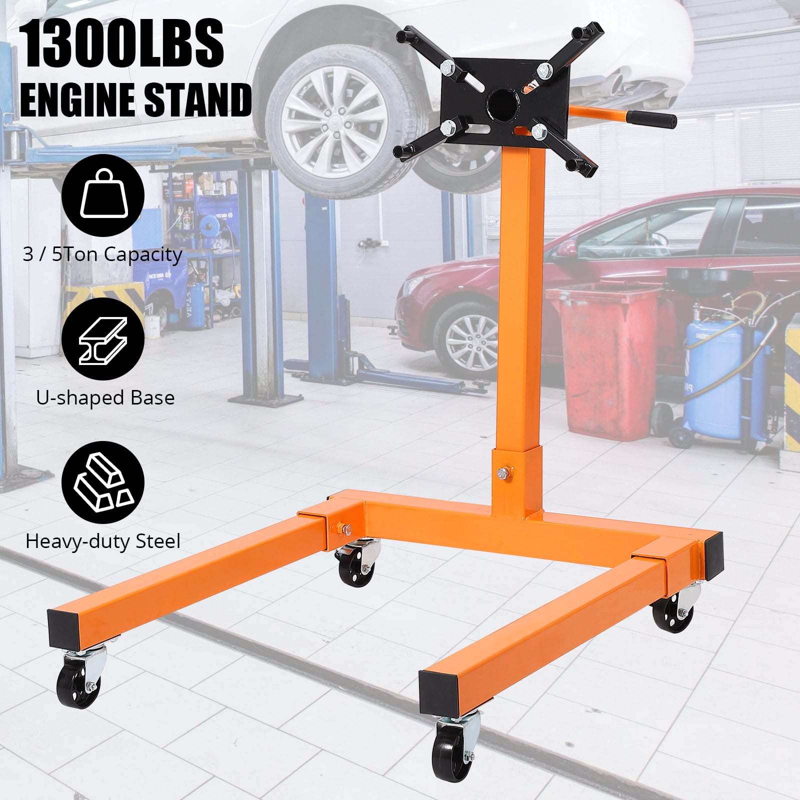 Accreate Durable Steel Engine Motor Stand - U-Shaped Base, 4 Casters ...