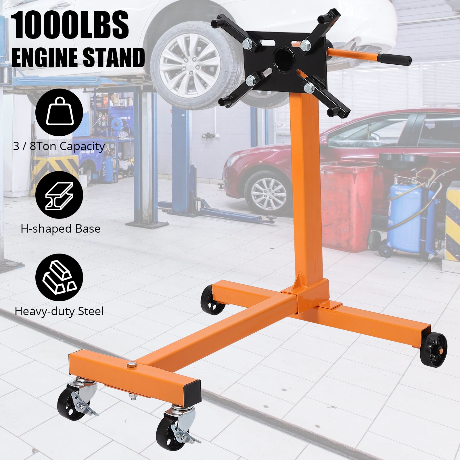Accreate Durable Steel Engine Motor Stand - U-Shaped Base, 4 Casters ...