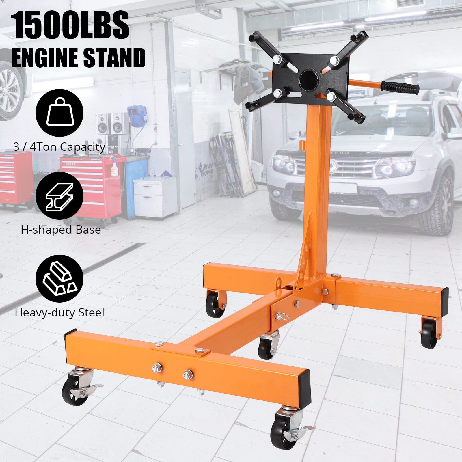 Accreate Durable Steel Engine Motor Stand - U-Shaped Base, 4 Casters ...