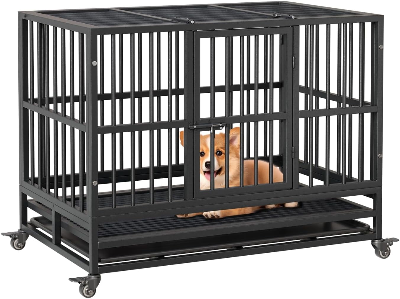 Accreate Easy Assembly Heavy Duty Dog Crate - Portable and Secure Cage ...