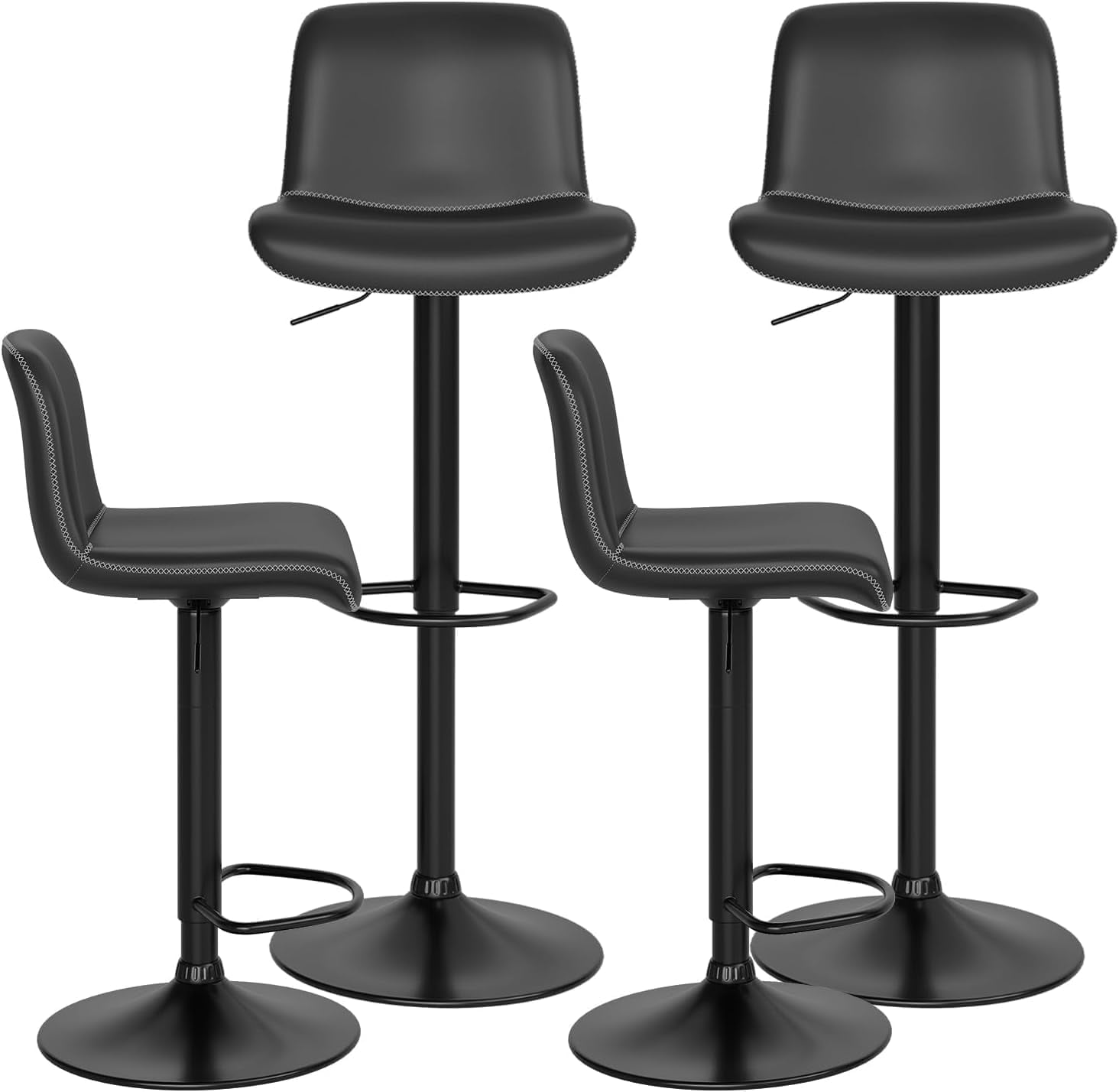 Accreate Ergonomic Counter Height Swivel Bar Stools - Stylish Faux ...