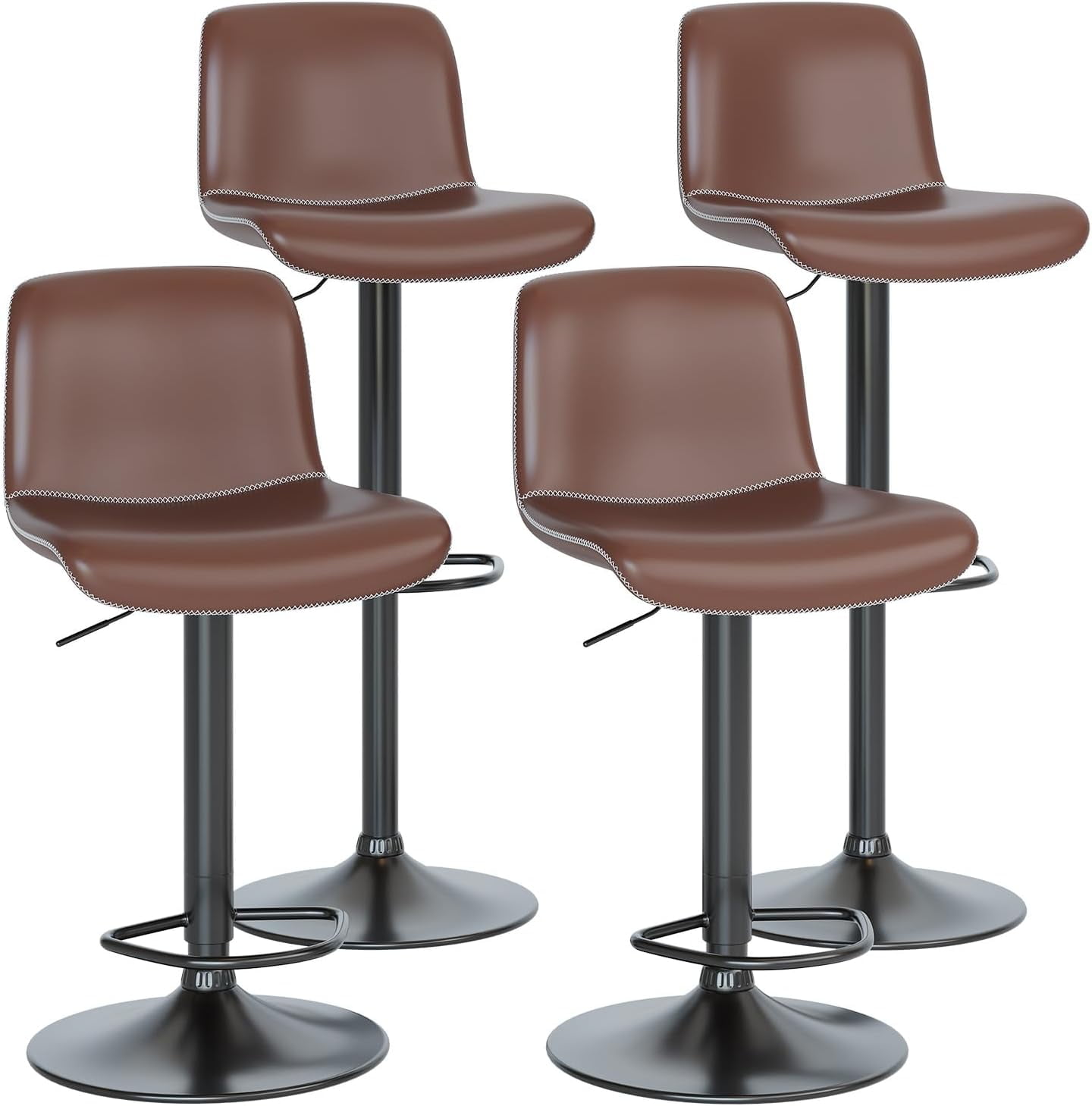 Accreate Ergonomic Counter Height Swivel Bar Stools - Stylish Faux ...