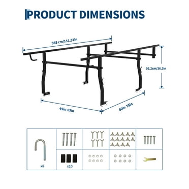 POFENZE Truck Bed Rack for Mid/Full Size Adjustable 49.2"-70.8" Length ...