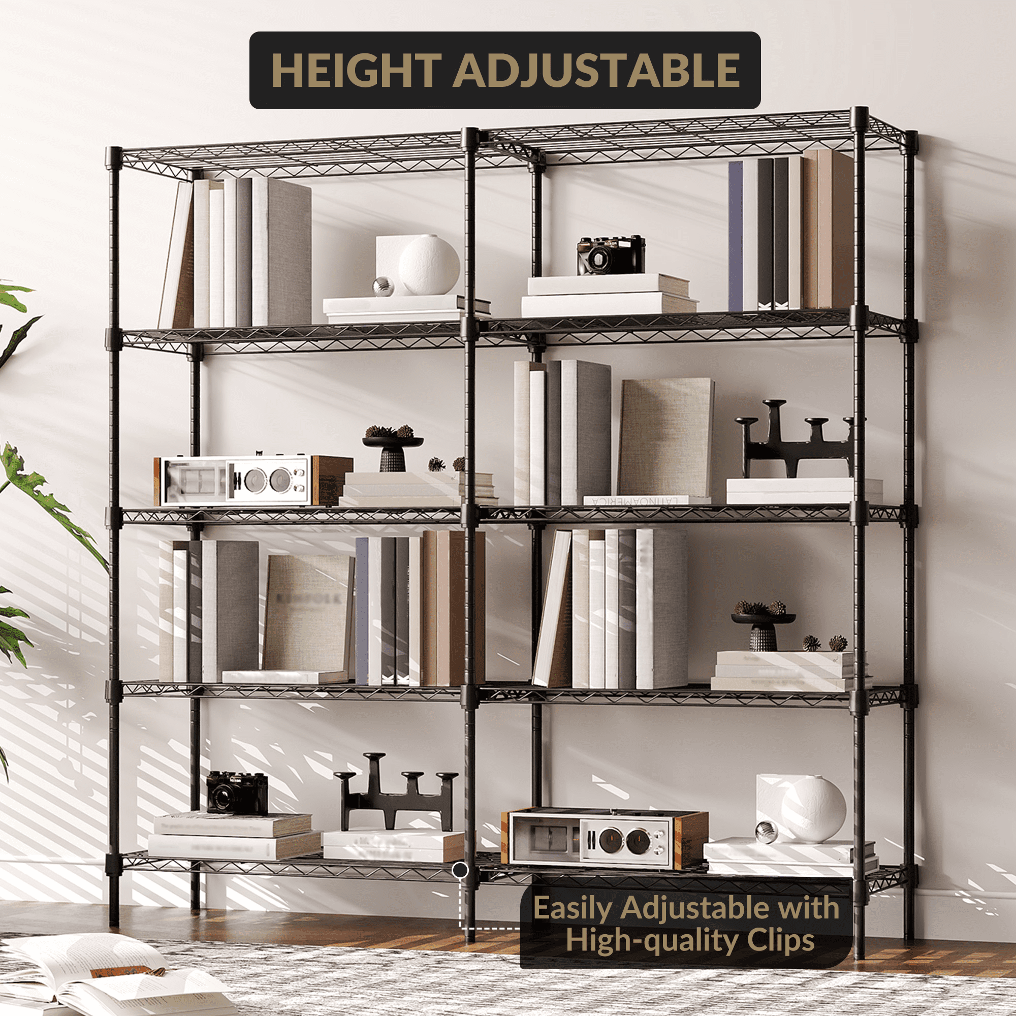Accreate Heavy Duty 5-Tier Storage Rack, Adjustable Metal Shelving Unit ...