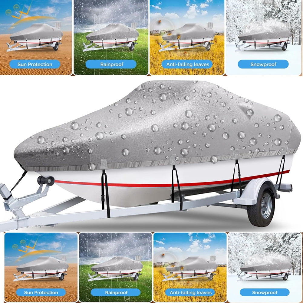 Accreate Heavy Duty Boat Cover – 420D Silver-Coated Waterproof Oxford ...