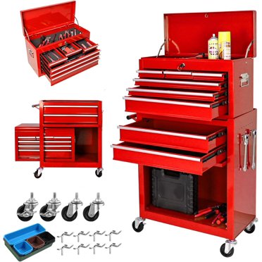 Aukfa Tool Chest, 24.5 in 7-Drawer Steel Rolling Tool Box on Wheels for ...
