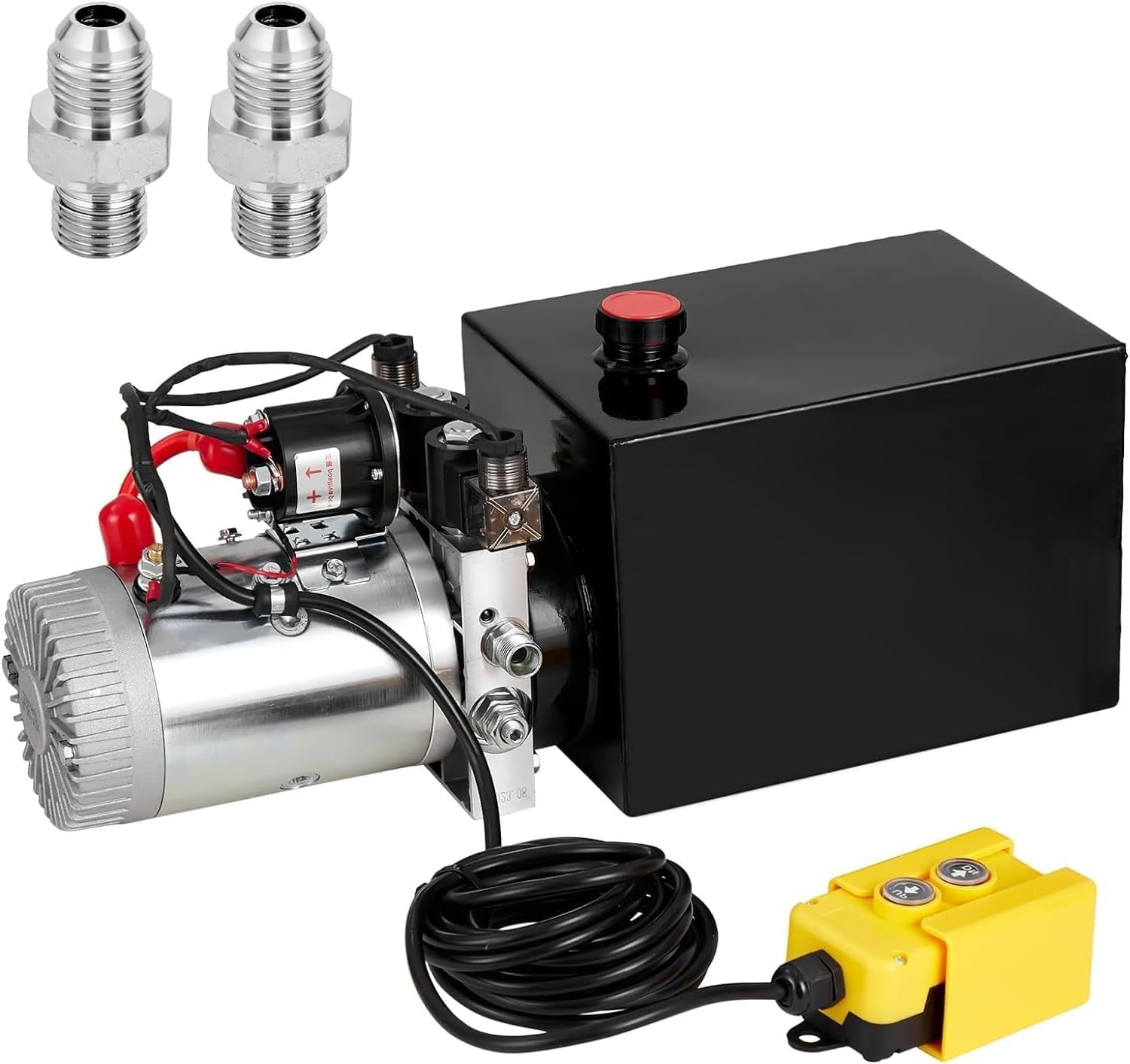 Accreate Hydraulic-Power Dump Trailer Pump 12V with Metal Oil Reservoir ...