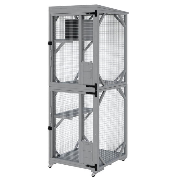 Accreate IDEALHOUE 4-Level Cat Cage with Two Doors, Spacious Indoor Cat ...