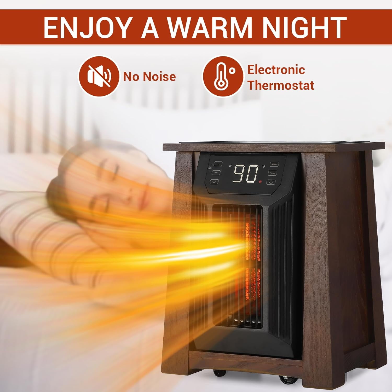 Accreate Infrared Space Heater for Indoor Use with 8 Heating Quartz ...